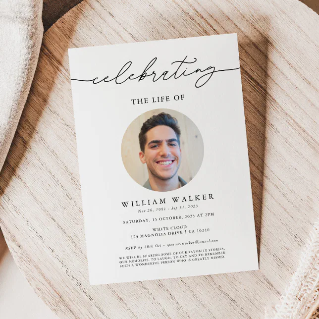 Celebrating The Life Photo Celebration Of Life Invitation | Zazzle