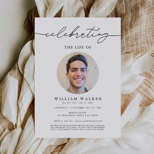 Celebrating The Life Photo Celebration Of Life Invitation | Zazzle