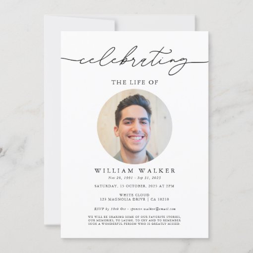 Celebrating The Life Photo Celebration Of Life Invitation | Zazzle