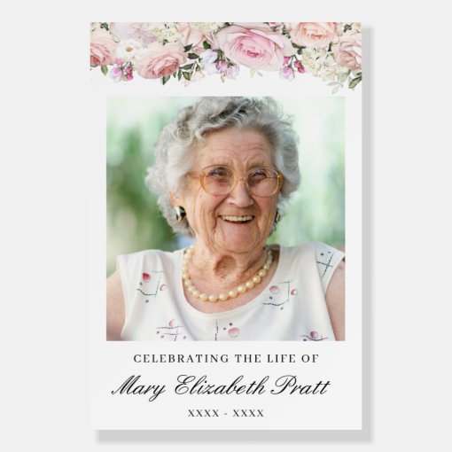 Celebrating the Life Photo Funeral Welcome Sign | Zazzle