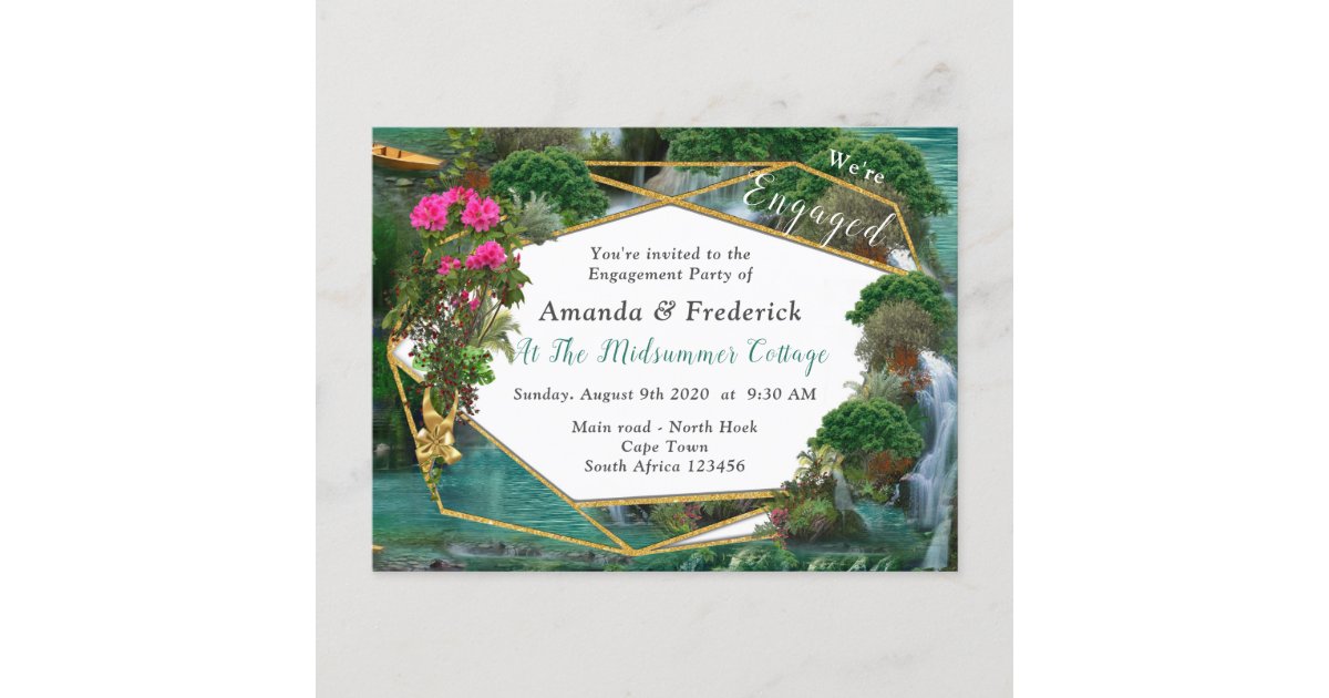 Celebration at the Magical Fantasy Lake Invitation Postcard | Zazzle