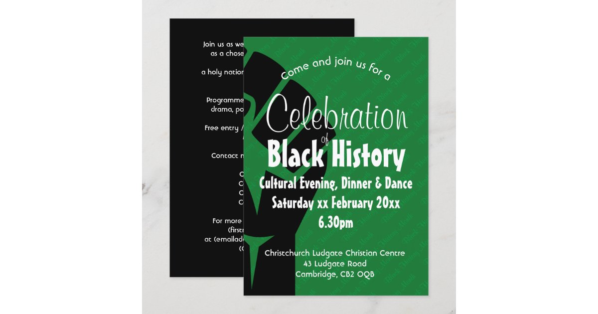 CELEBRATION BLACK HISTORY Personalized BHM Invitation | Zazzle