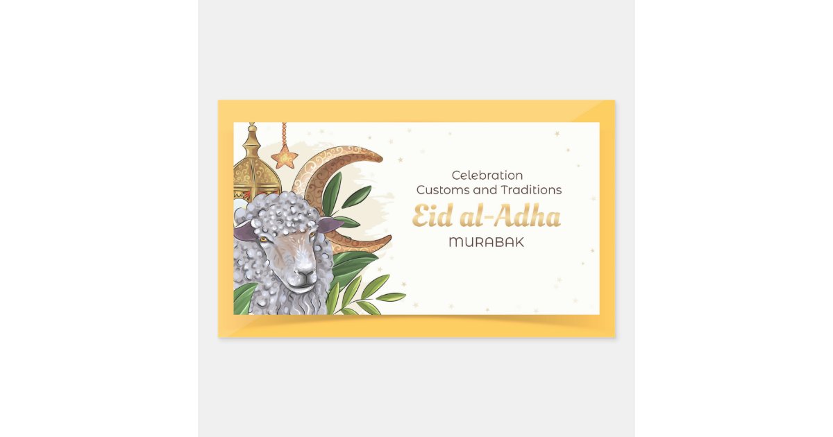 Celebration Custons and Traditions (Eid al-Adha) Rectangular Sticker ...