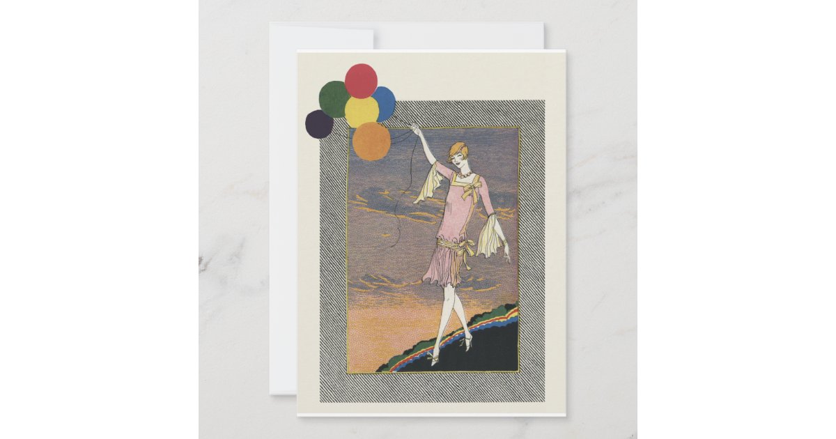 Celebration deco flapper party invitation | Zazzle