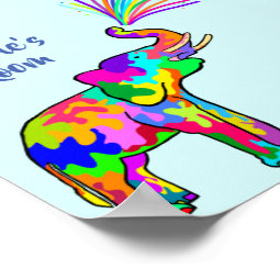 Celebration Elephant Art Poster | Zazzle