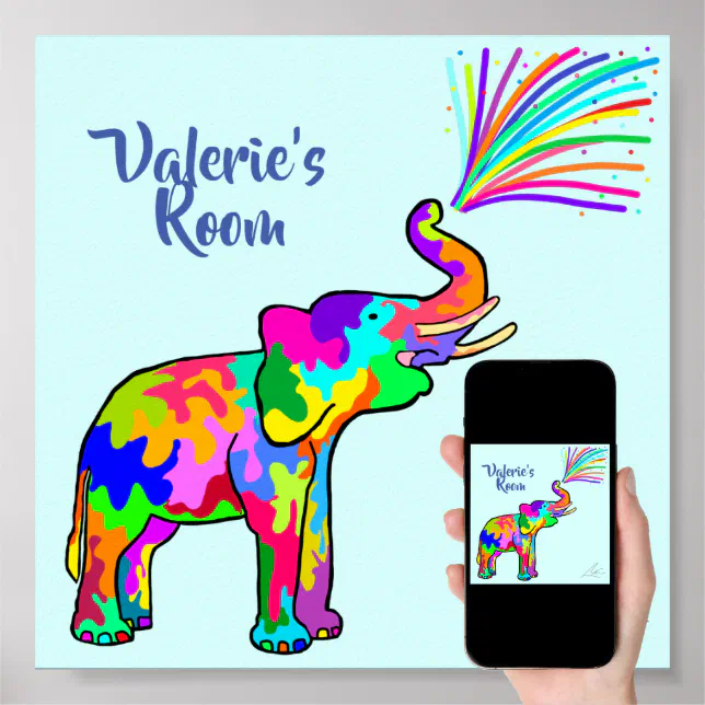 Celebration Elephant Art Poster | Zazzle