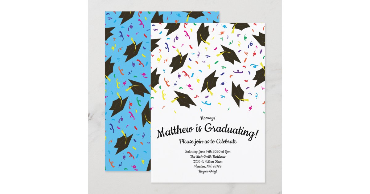 Celebration Graduation Party Colorful Invitation | Zazzle
