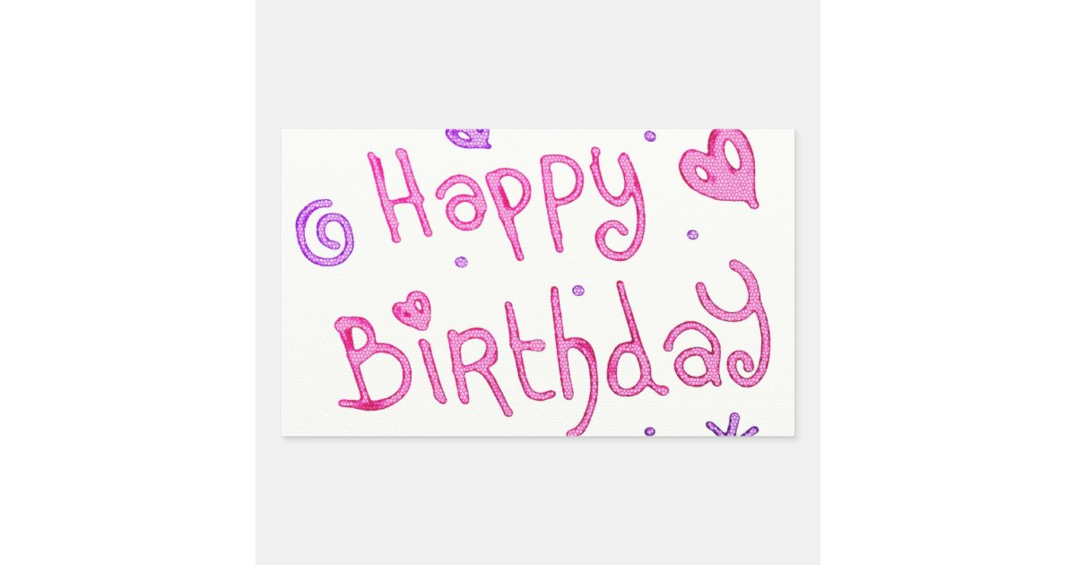 Celebration Happy Birthday Rectangular Sticker | Zazzle