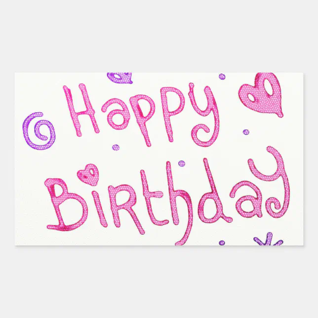 Celebration Happy Birthday Rectangular Sticker | Zazzle