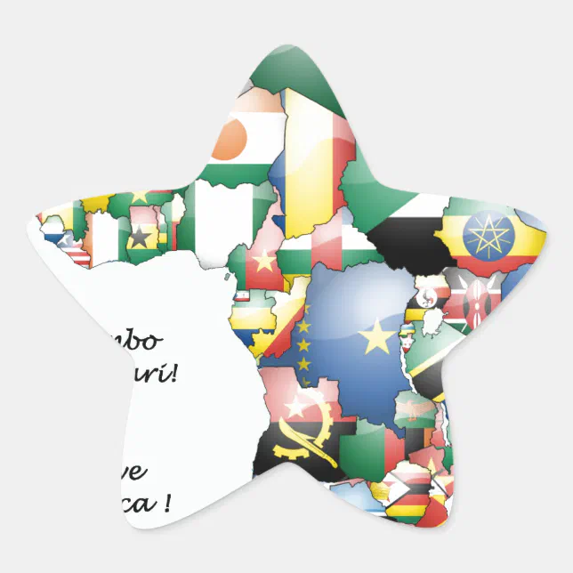 Celebration of Africa in Flags Design Star Sticker | Zazzle
