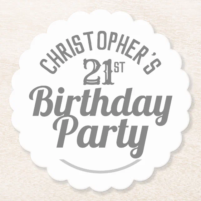 Celebration of Age 21st Birthday Drinks Mat Paper Coaster | Zazzle