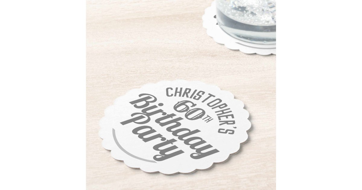Celebration of Age 60th Birthday Paper Coaster | Zazzle