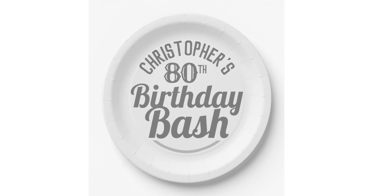 Celebration of Age 80th Birthday Paper Plates | Zazzle