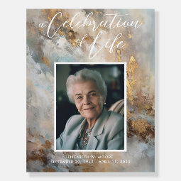 Celebration of Life Abstract Painting Funeral Foam Board | Zazzle