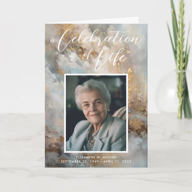 Celebration of Life Abstract Painting Funeral Program | Zazzle