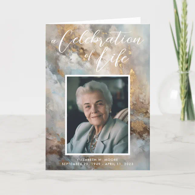 Celebration of Life Abstract Painting Funeral Program | Zazzle