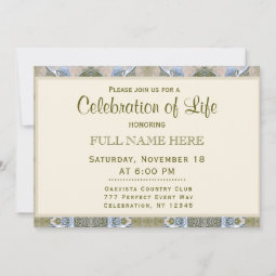 Celebration of Life - Angel with Flowers Invitation | Zazzle