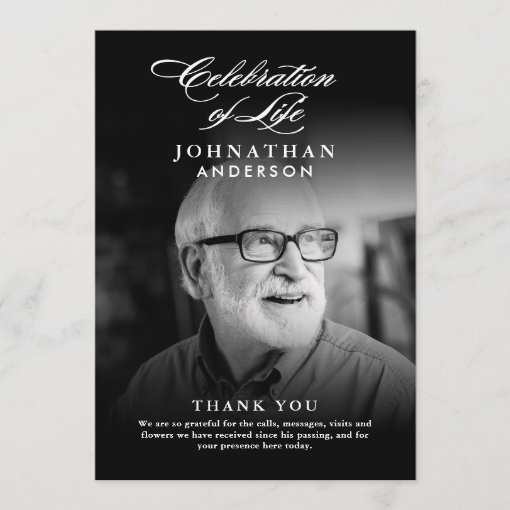 Celebration of Life Elegant Script Photo Funeral Program | Zazzle