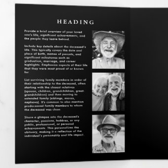 Celebration of Life Elegant Script Photo Funeral Tri-Fold Program | Zazzle