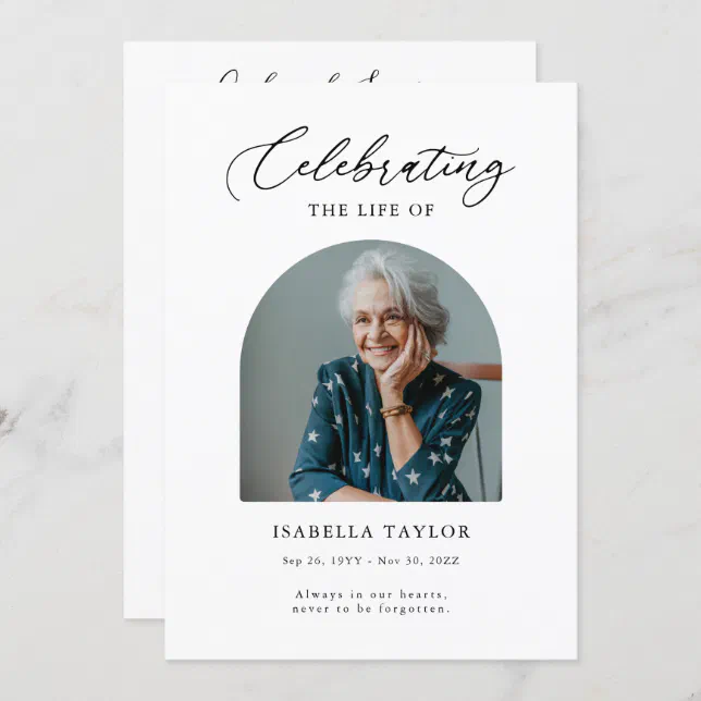 Celebration of Life Funeral Order of Service Photo Program | Zazzle