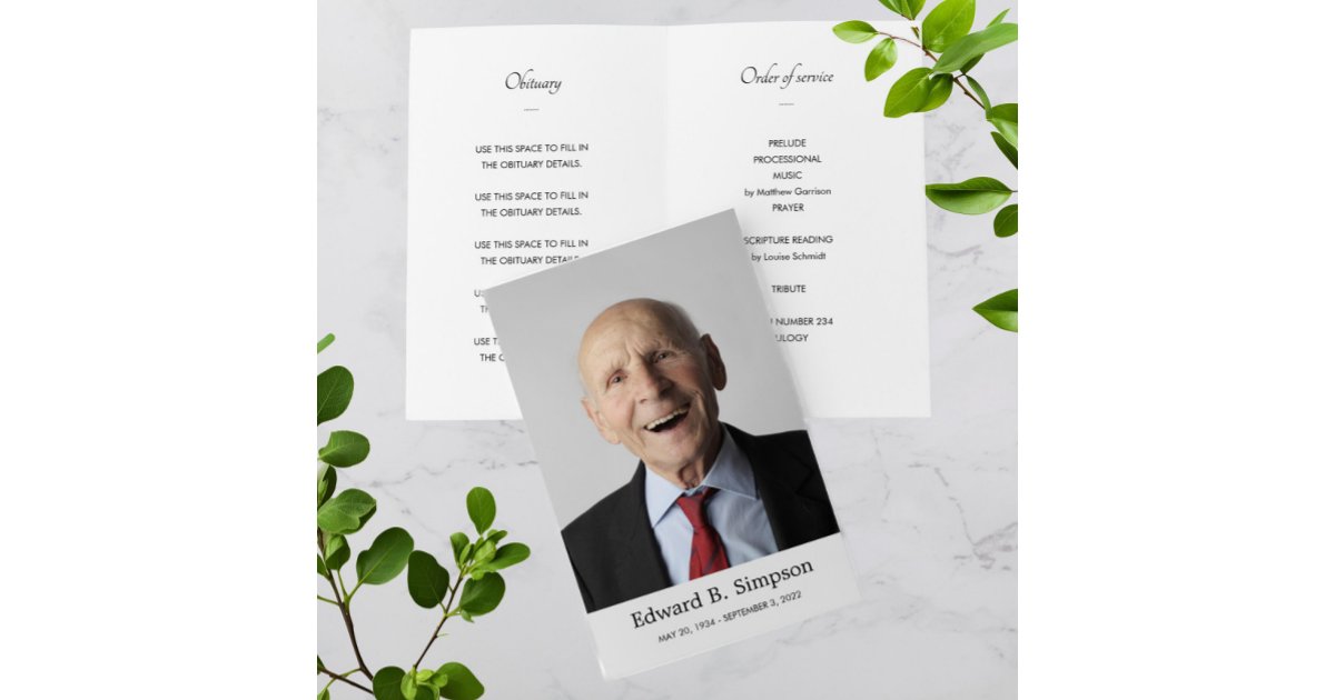 Celebration of Life Funeral Program with Photo | Zazzle