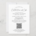 Celebration of Life | Funeral QR Code Wildflower Invitation | Zazzle