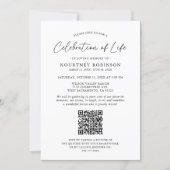 Celebration of Life | Funeral QR Code Wildflower Invitation | Zazzle