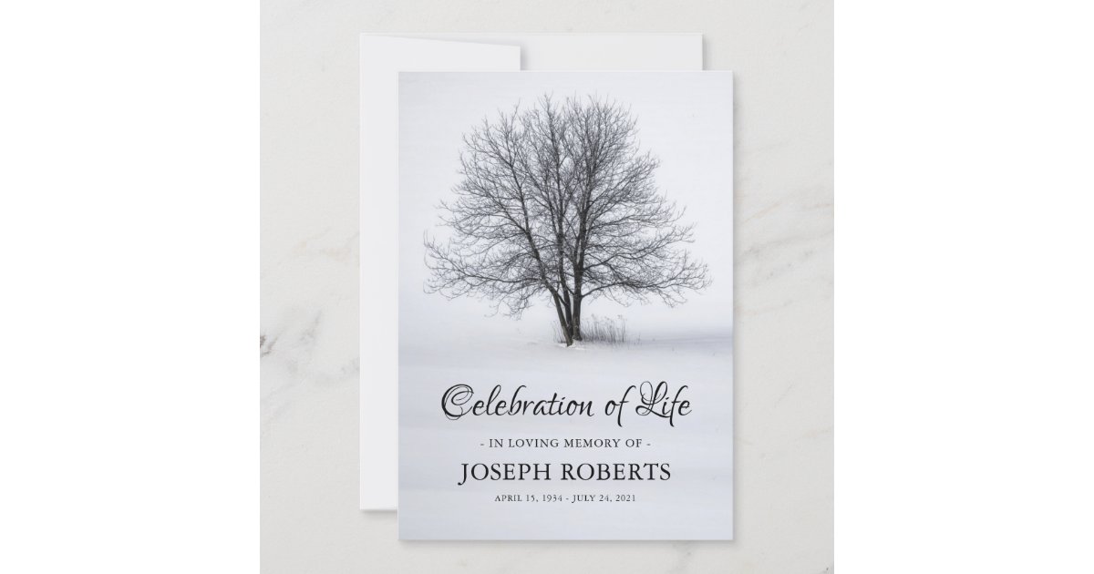 Celebration of Life | Funeral Tree Invitation | Zazzle
