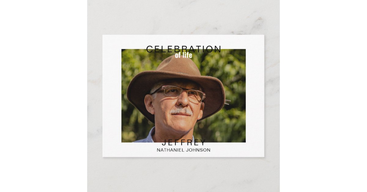 Celebration of Life Gathering Photo Invitation Postcard | Zazzle