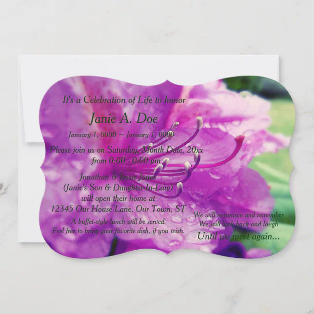 Celebration of Life Invitation | Zazzle