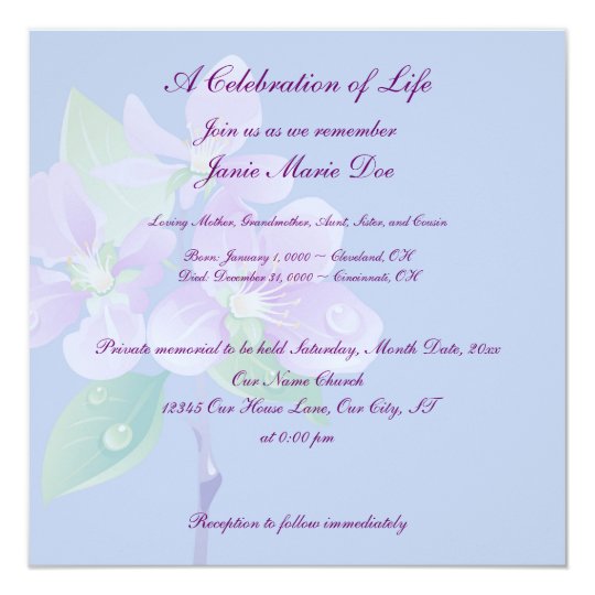 Celebration of Life Invitation | Zazzle.com