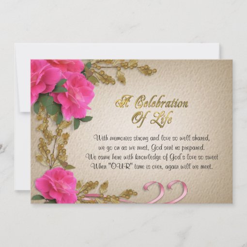 Celebration Of Life Invitation Zazzle