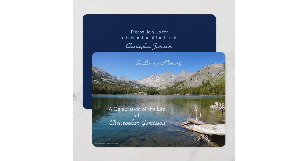 Celebration of Life Invitation, Lake Reflection Invitation | Zazzle