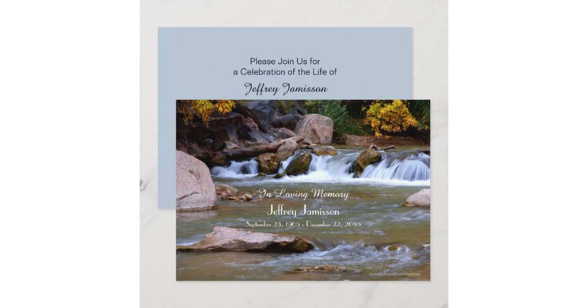 Celebration of Life Invitation Little Waterfall | Zazzle