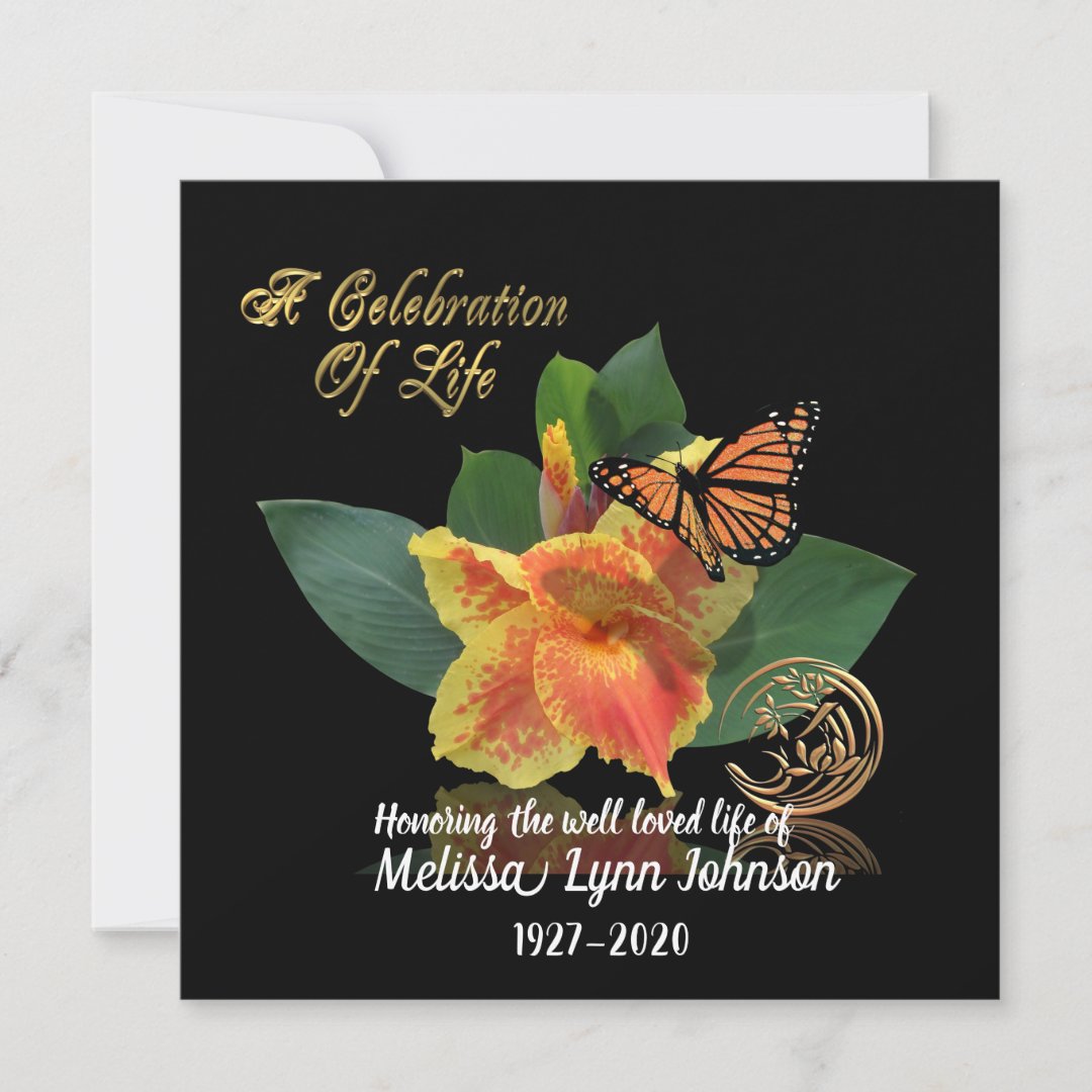 Celebration of life Invitation Monarch butterfly | Zazzle