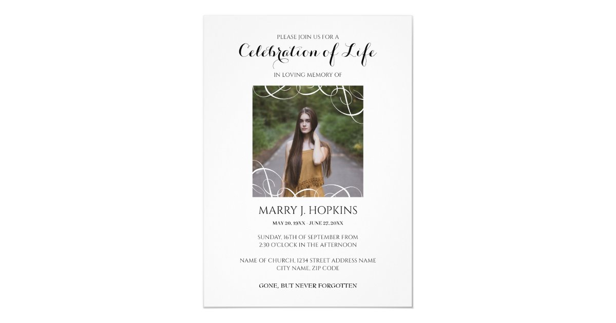 Celebration of Life Invitation with Photo | Zazzle.com