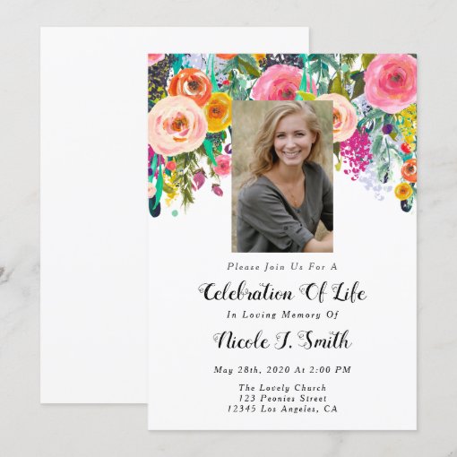 Celebration Of Life Invitations, Photo Invitation | Zazzle