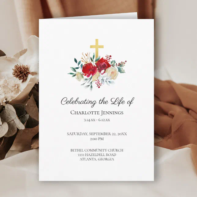 Celebration of Life Memorial Funeral Program | Zazzle