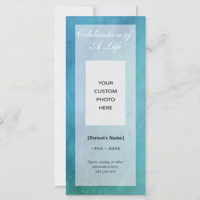 Celebration of Life Memorial Photo handout card | Zazzle