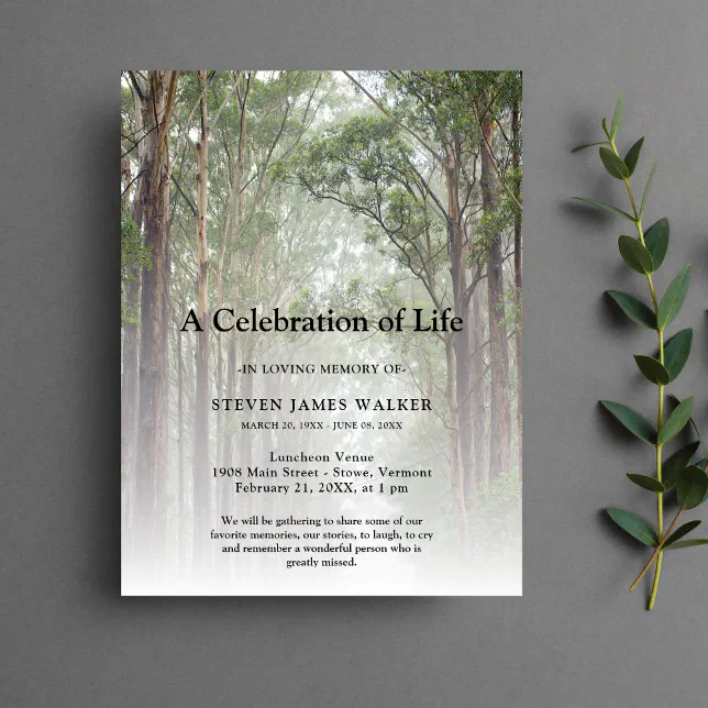 Celebration of Life Memorial Trees Postcard | Zazzle