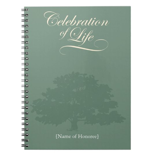 Celebration of Life Oak Tree Memories notebook | Zazzle.com