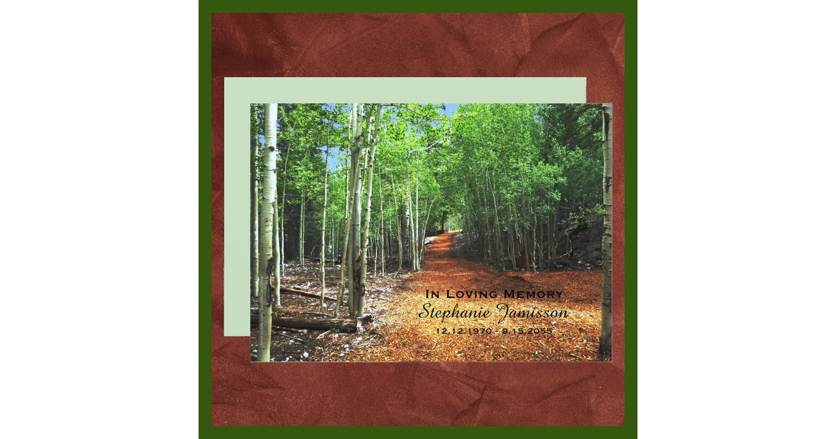 Celebration of Life Path Thru the Aspen Aspens Invitation | Zazzle