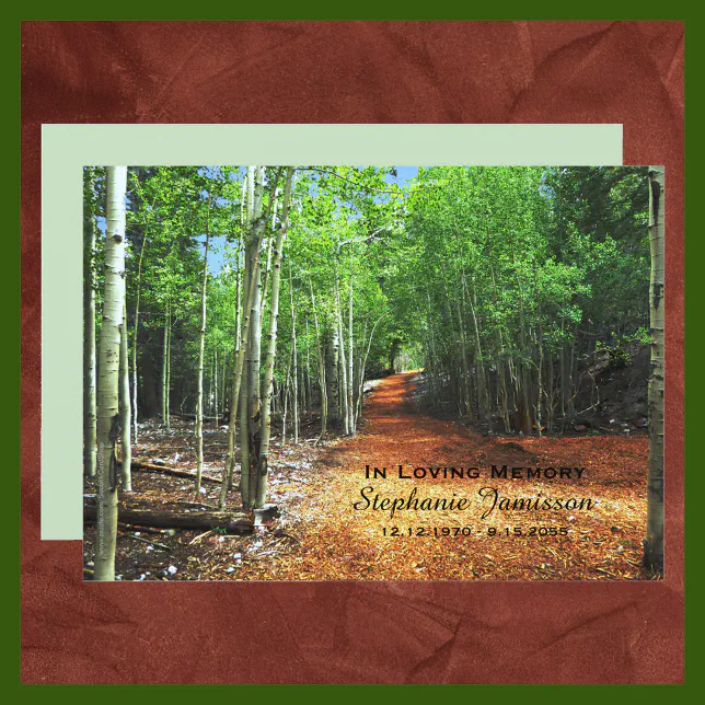 Celebration of Life Path Thru the Aspen Aspens Invitation | Zazzle