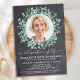 Celebration Of Life Photo Eucalyptus Greenery Invi Invitation | Zazzle