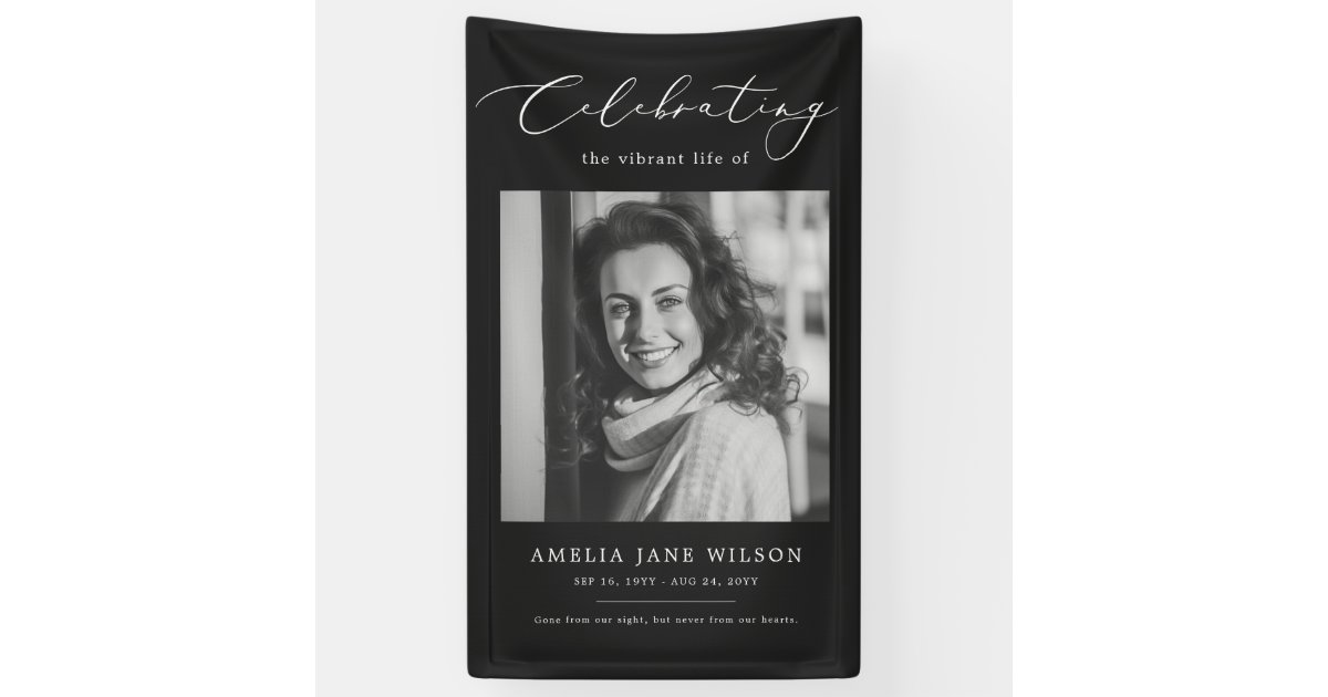 Celebration Of Life Photo Funeral Memorial Service Banner | Zazzle