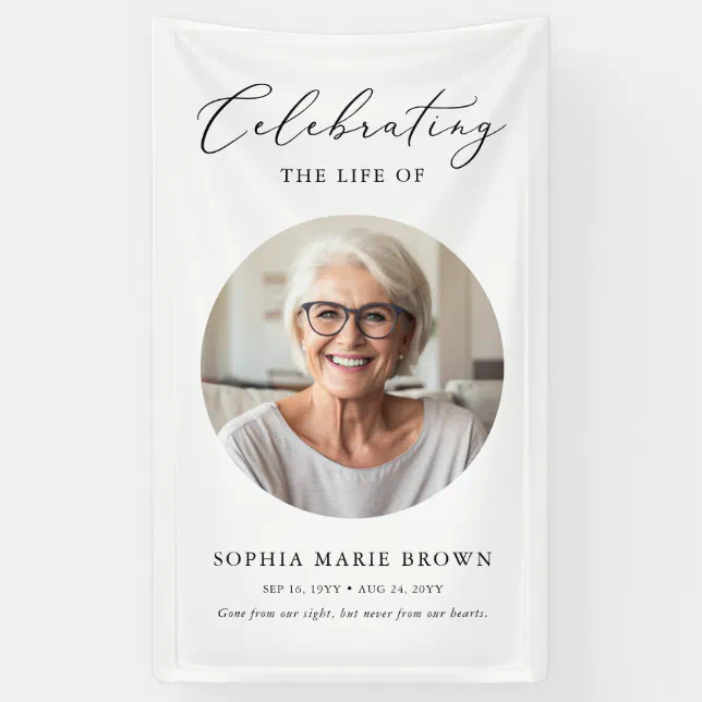 Celebration Of Life Photo Funeral Memorial Service Banner | Zazzle