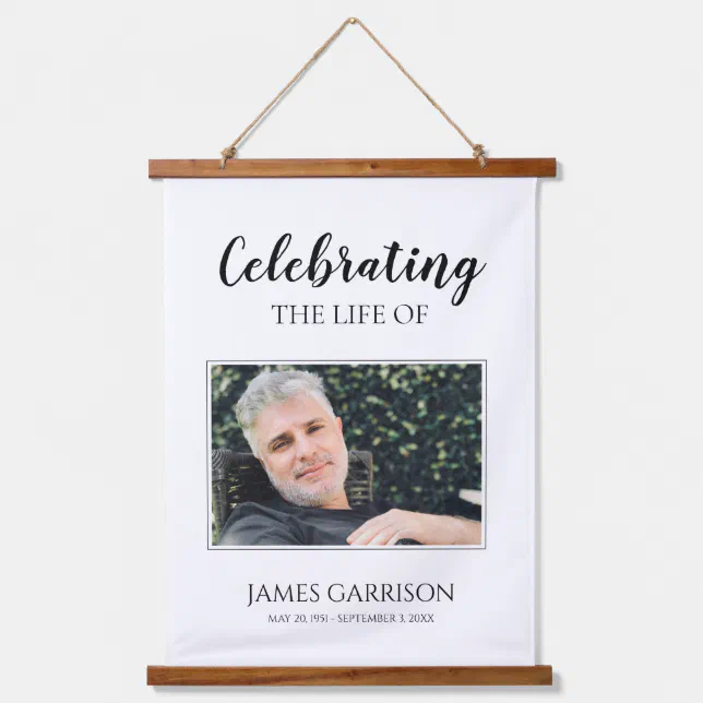 Celebration Of Life Photo Memorial Funeral Hanging Tapestry | Zazzle