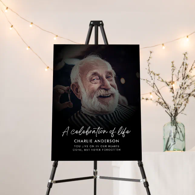 Celebration Of Life Photo & Text Memorial Sign | Zazzle