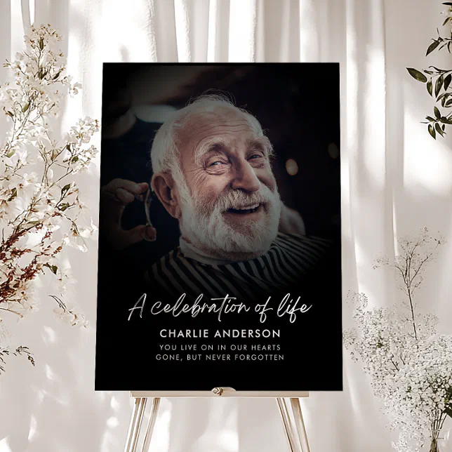 Celebration Of Life Photo & Text Memorial Sign | Zazzle