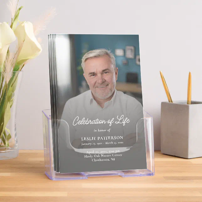 Celebration of Life Program Simple Large Photo Brochure | Zazzle